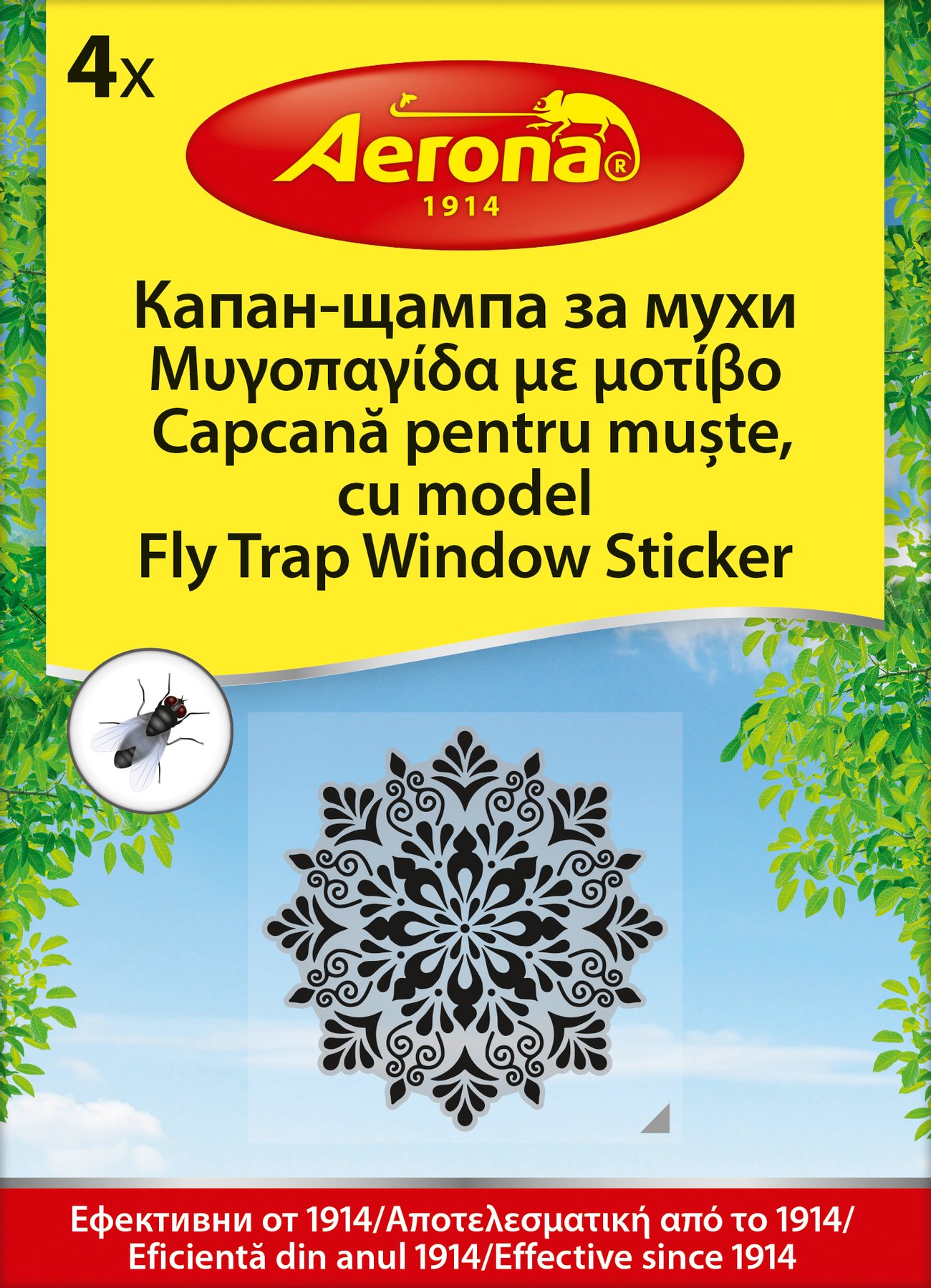 Ленти за мухи за прозорец Aerona, с декорация, 4 бр | Ти Ейч Би ...