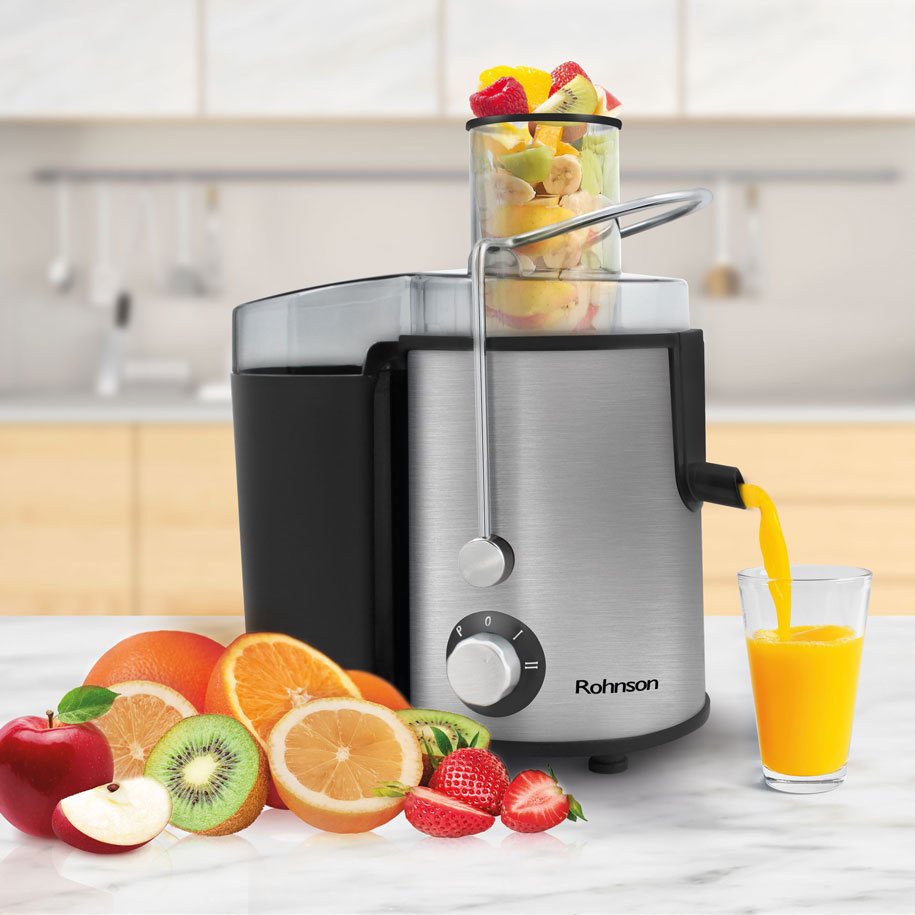 Сокоизстисквачка и Цитруспреса ROHNSON R-438 ВМЕСТИМОСТ КАНА ЗА СОК 0.6 L, ЧЕРЕН ...