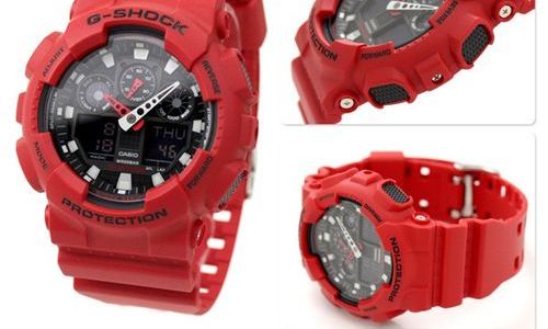 Часовник Casio G-Shock GA100B-4A Red Watch Аналого | PromoMarket ...